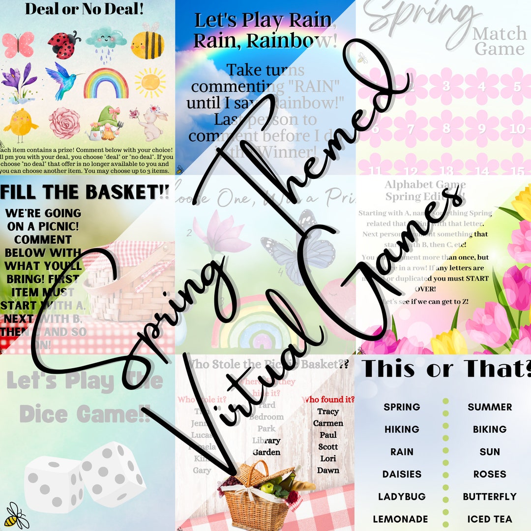 Spring Virtual Party Games Bundle: 15 Fun Interactive Games to Boost ...