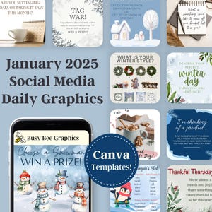 CUSTOM JANUARY 2025 Social Media Daily Interaction Graphics W Canva ...