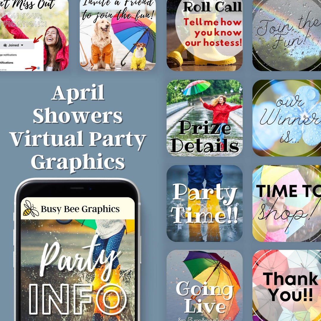 April Showers Party Graphics: Social Media for Small Business & Direct ...