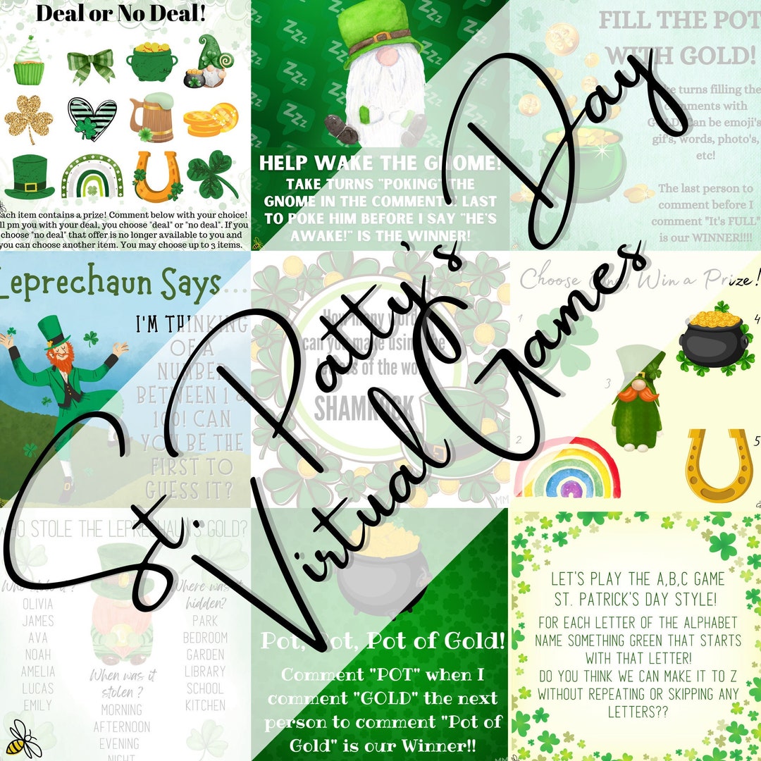 15 St Patrick's Day Themed Virtual Party & Facebook Games - Etsy