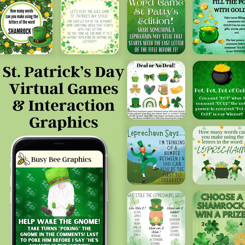 St. Patrick's Day Games Bundle: 16 Fun Interactive Games to Boost ...