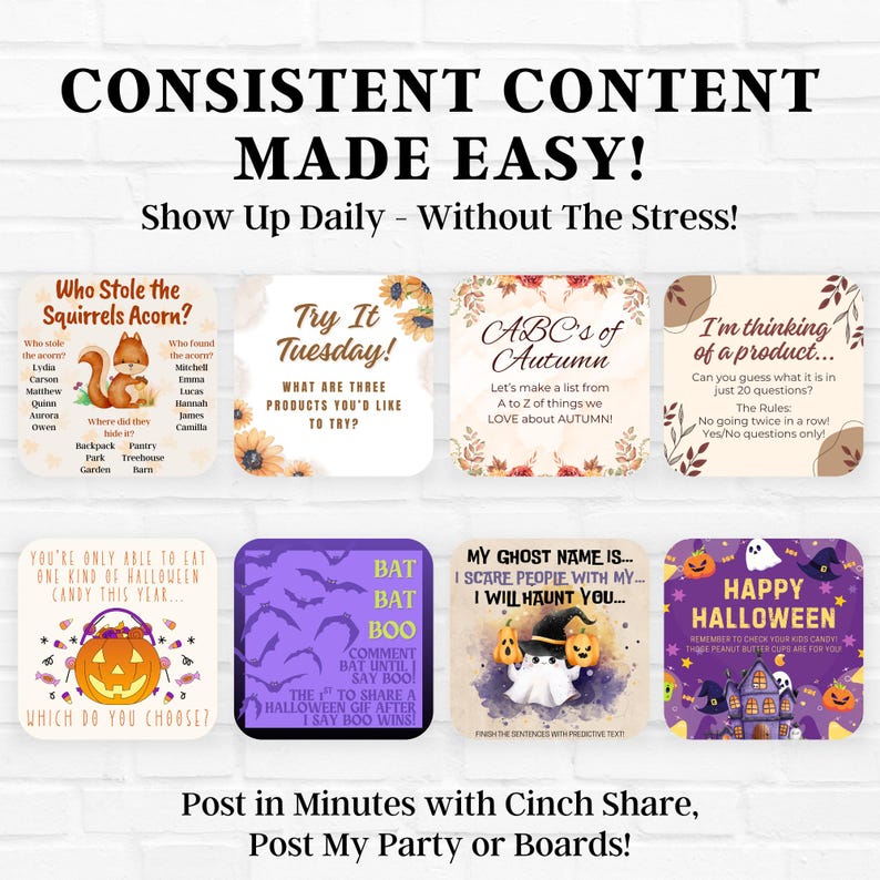 FALL 2025 Daily Posts - Graphics, Captions, Scheduling Links & Canva ...