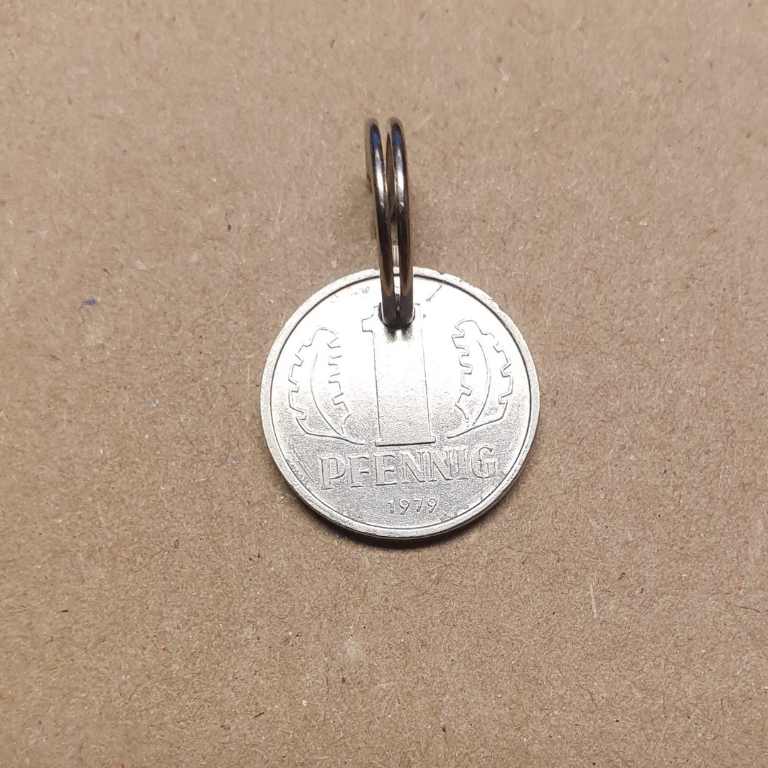 1979 DDR 1 Pfennig Keychain A Lucky Charm for You, Anniversary ...