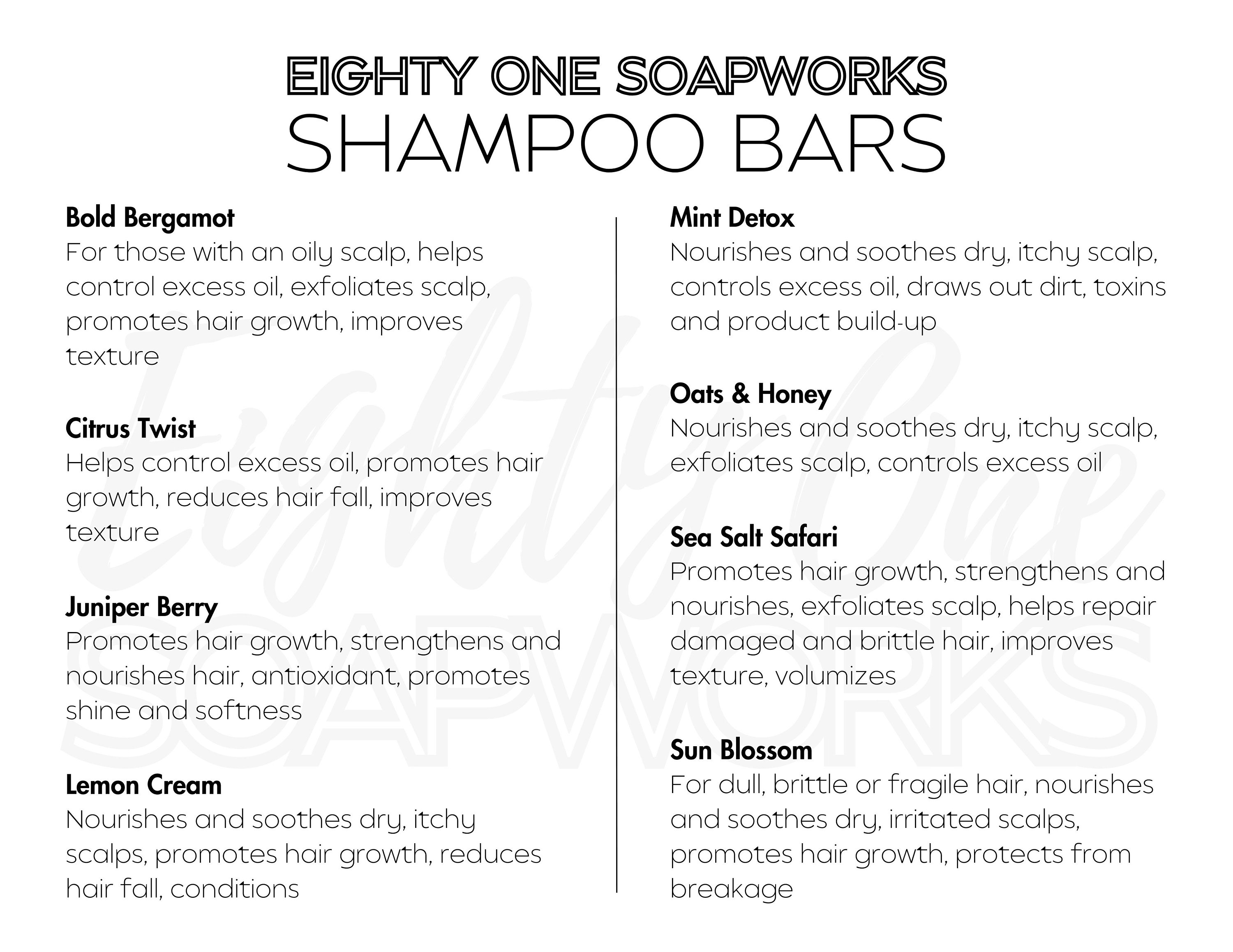 Solid Shampoo Bars Large 2 5 Ounces Etsy