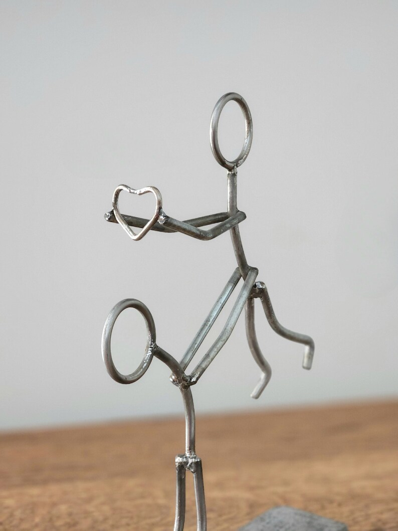 Scrap Metal Stick Figure Sculpture Leaping for Love - Etsy
