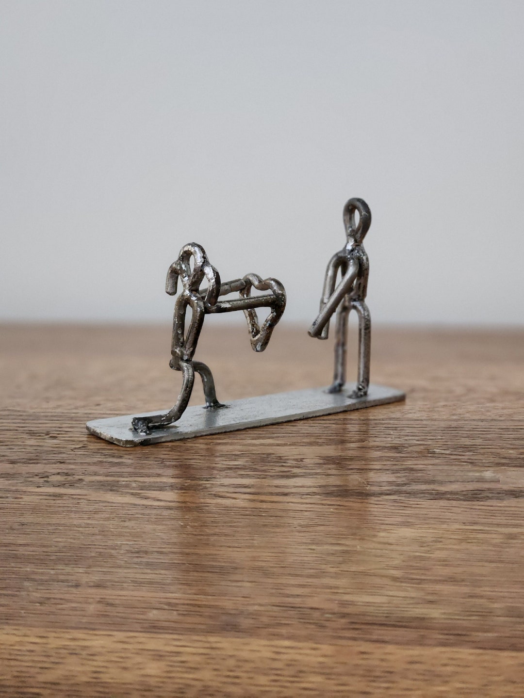 Scrap Metal Stick Figure Love Sculpture - Etsy