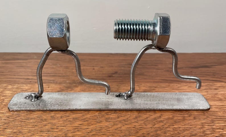 Scrap Metal Bolt Chasing Nut Figurine - Etsy