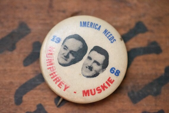 1968 Humphrey Election Pins - Set of 5 - Gem
