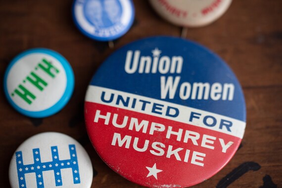 1968 Humphrey Election Pins - Set of 5 - Gem
