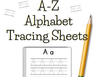 Alphabet Letter Tracing Worksheets 26 Printable Alphabets - Etsy