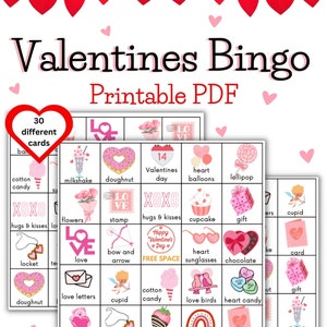 Valentine Printable Bingo Cards | Valentine Party Game | Fun Valentines ...