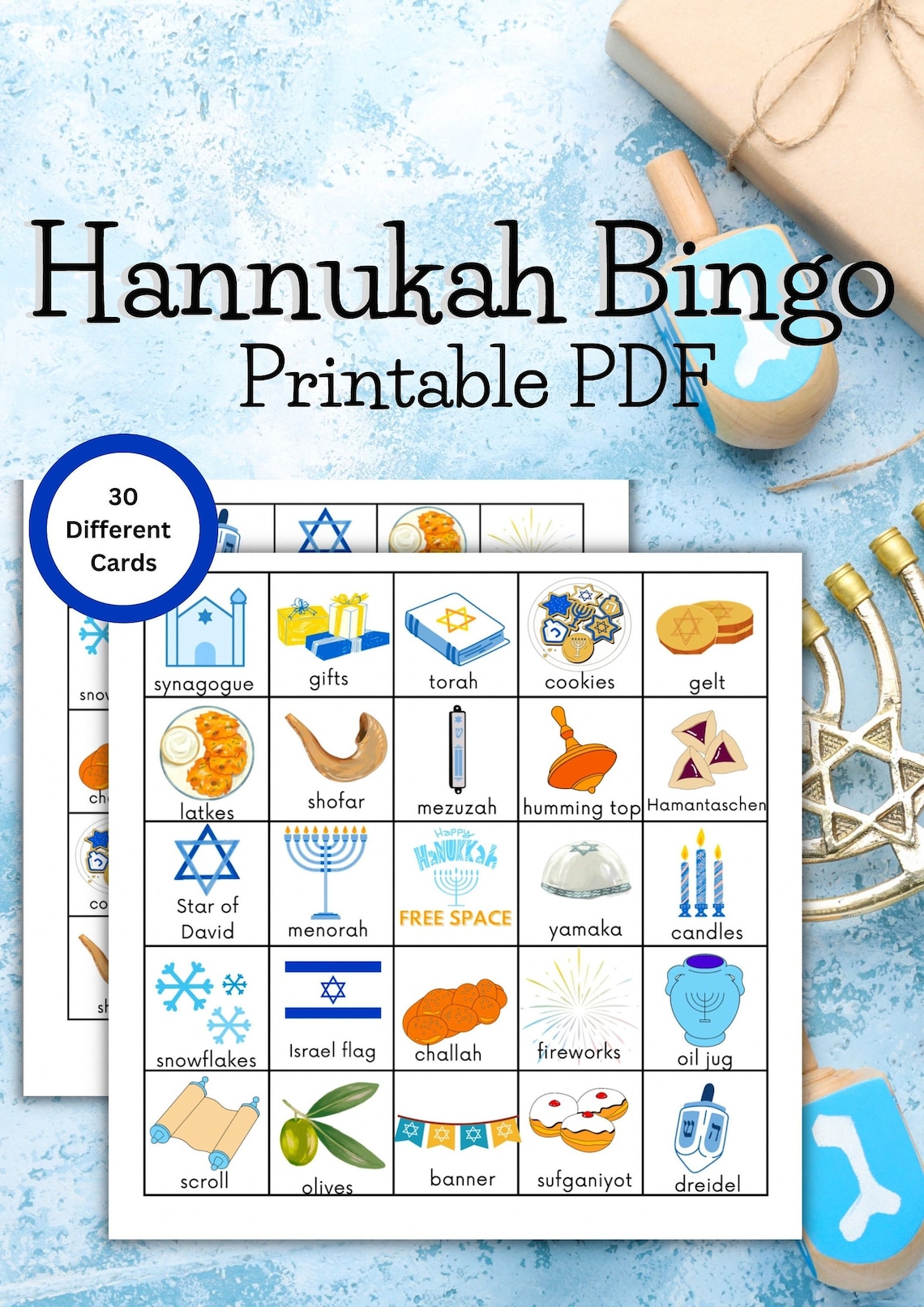 Hanukkah Bingo Cards | Hanukkah Activity | Hanukkah Bingo Printable PDF ...