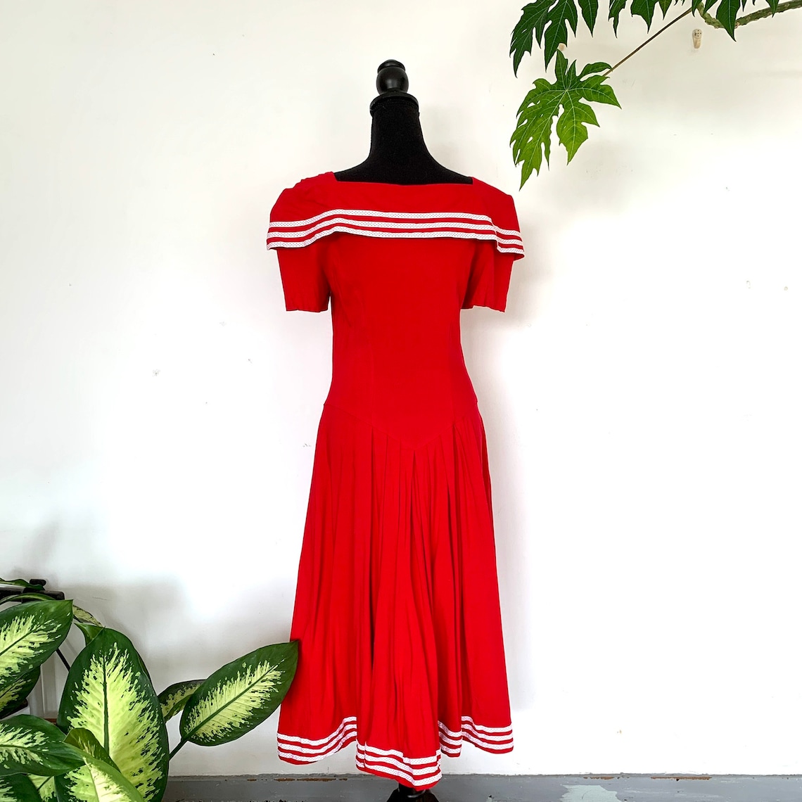 Vintage 1950s Red Dress - Etsy
