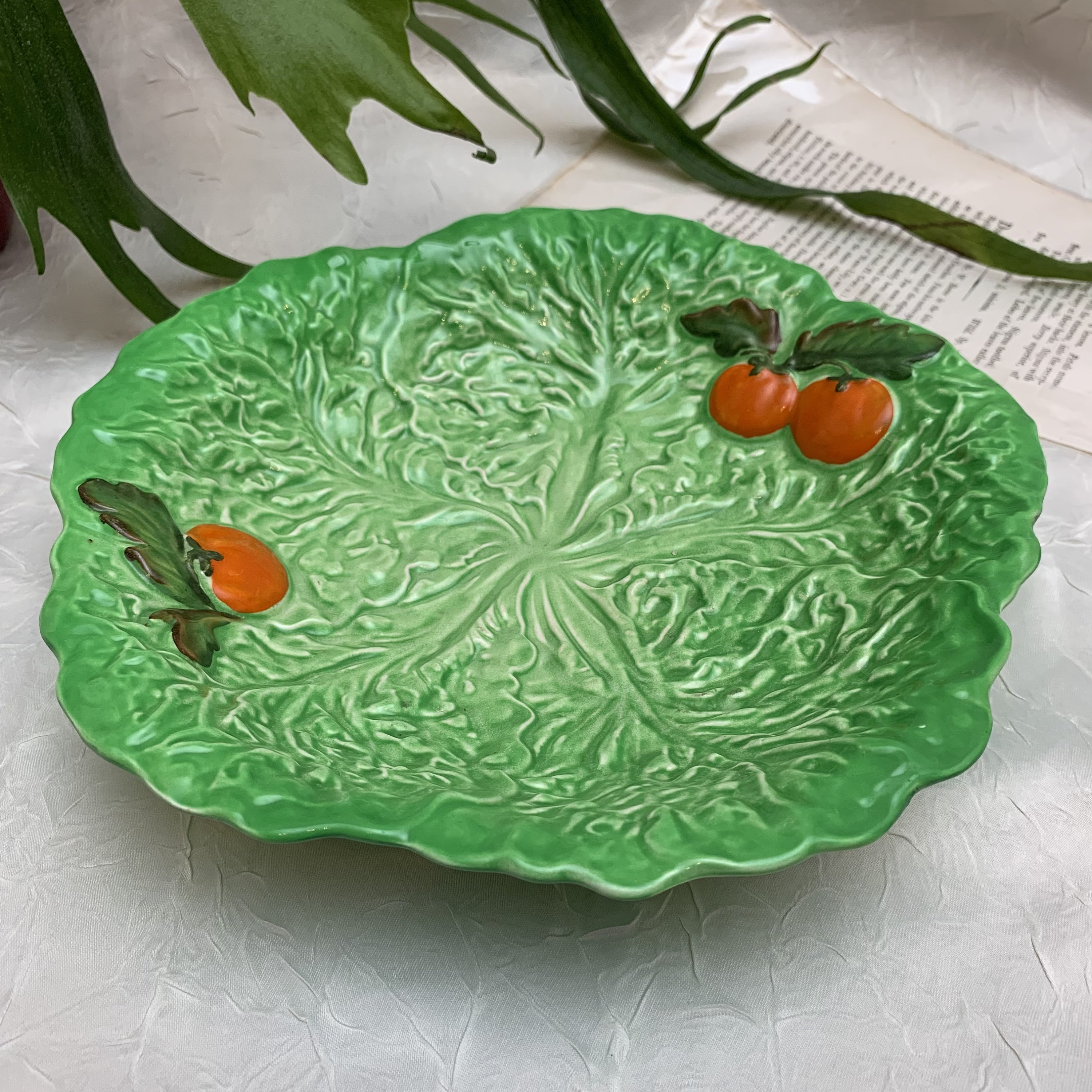 Vintage Green Cabbage Plate - Etsy