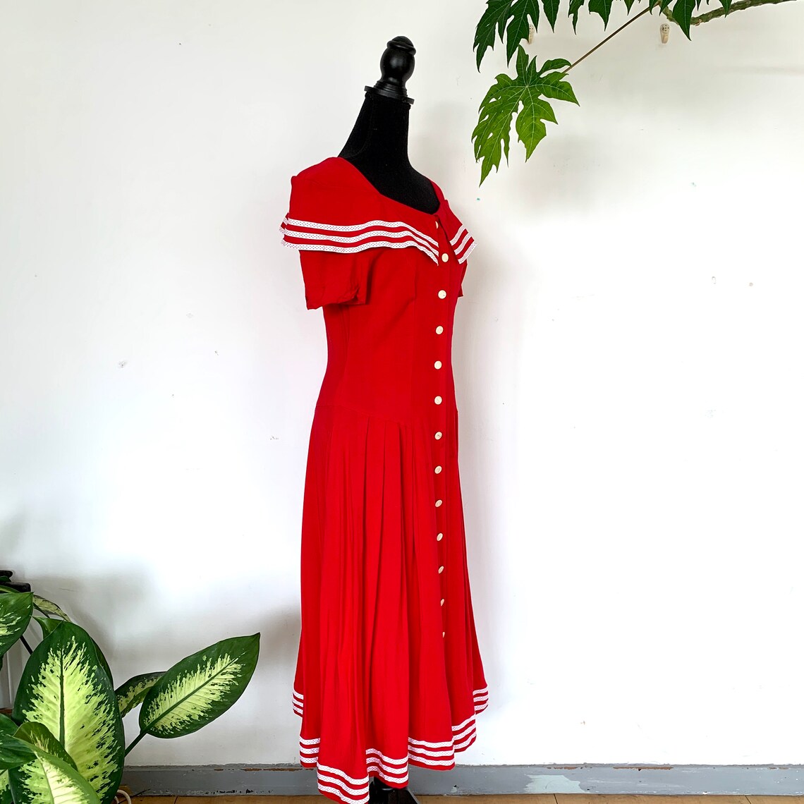 Vintage 1950s Red Dress - Etsy