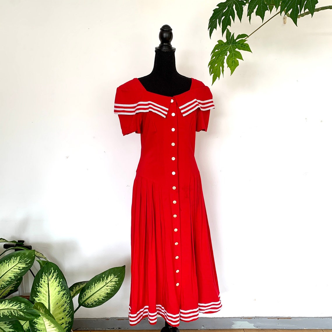 Vintage 1950s Red Dress - Etsy