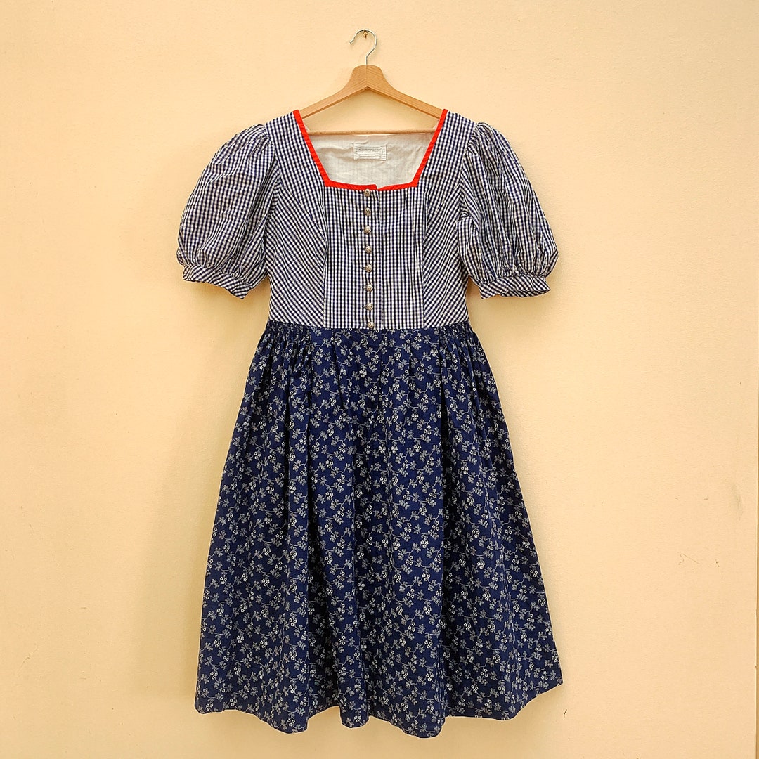 Vintage Austrian Blue Drindl Dress - Etsy