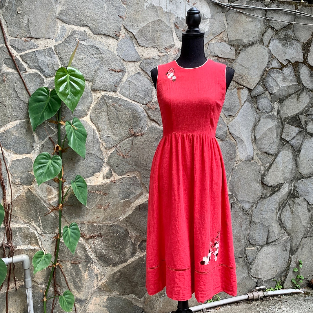 Vintage Red Grape Dress - Etsy