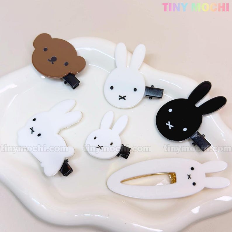 Kawaii Bunny and Bear Hair Clips for Girls - Cute Cartoon Animal Snap ...