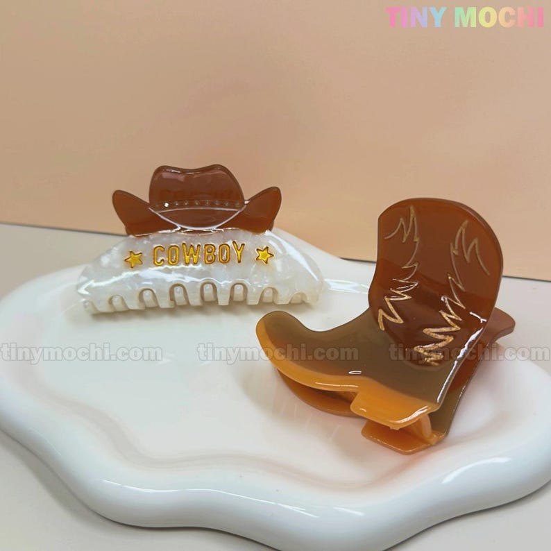 Cowboy Claw Clip Set, Western Cowgirl Barrettes With Hat & Boot Design ...