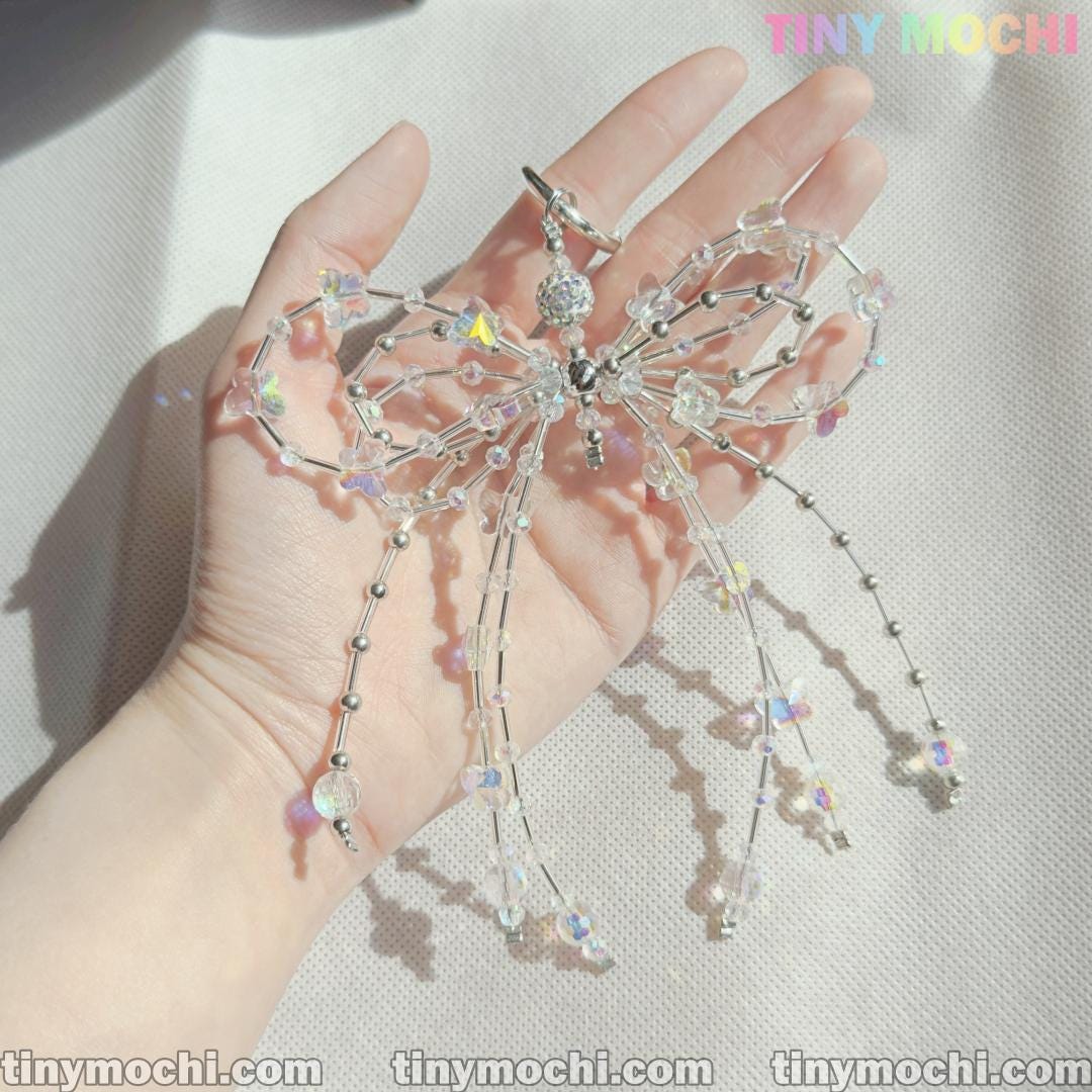 Crystal Bow Pearl Keychains - Aesthetic Accessories for Bags, Keys ...