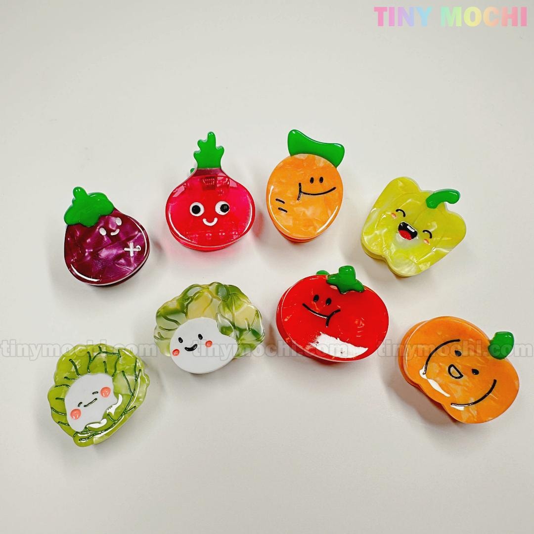 Kawaii Vegetable Clips Set, Food Inspired Mini Claw Clips for Kids ...
