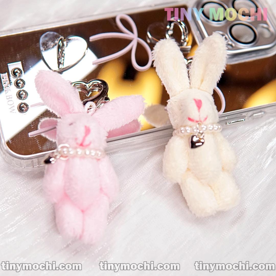 Bunny Keychain, Cute Love Keychain With Heart Hook, Plush Bunny Charm ...