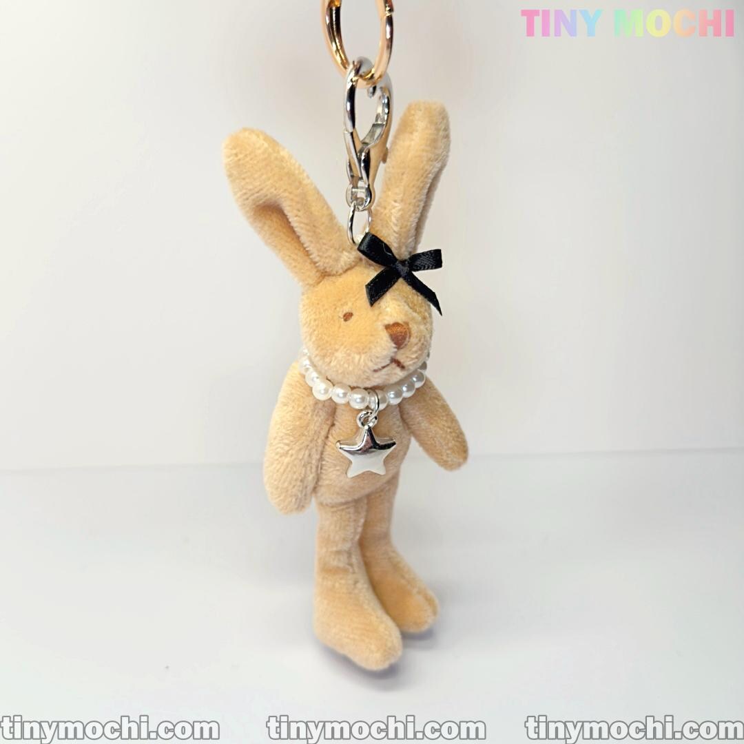Teddy Bear Keychain, Plush Bunny Bag Charm With Pearl Necklace, Cute ...