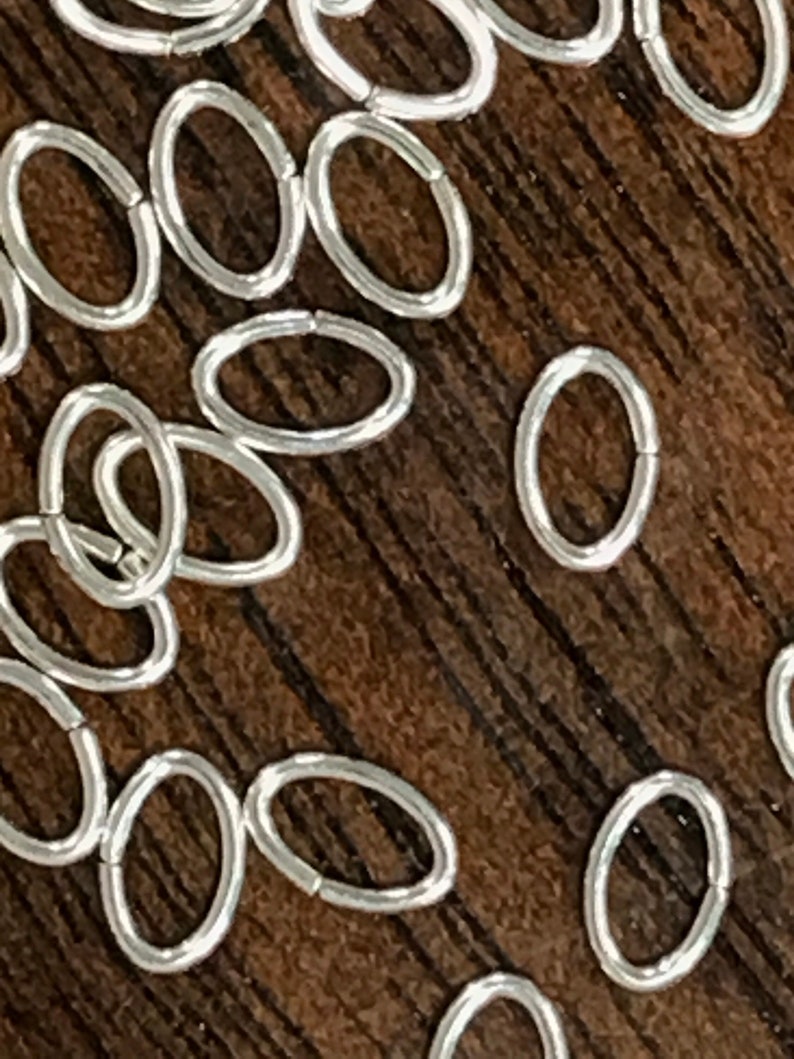 NEW Sterling Silver Oval Jump Rings - 5.3mm X 3.5mm - 22 Gauge - OPEN ...