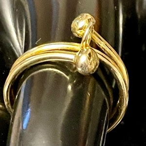 Gold Vermeil Adjustable Dangle Ring With Center Loop - Everyday - Charm ...