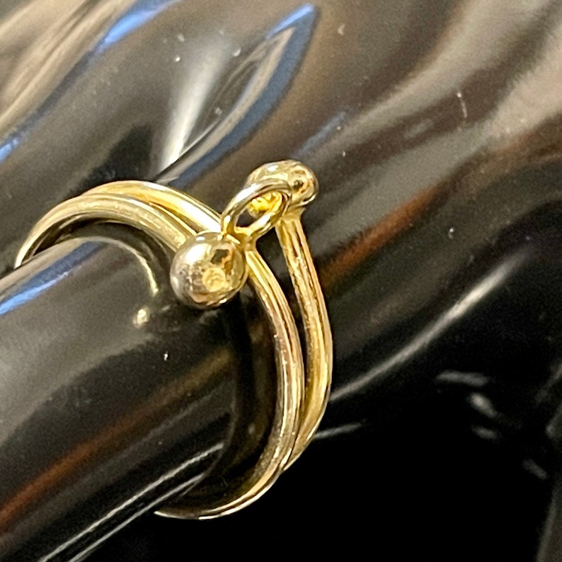 Gold Vermeil Adjustable Dangle Ring With Center Loop - Everyday - Charm ...