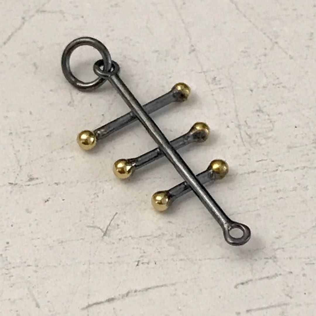 Trend - Blackened Silver - 1sterling Silver Triple Bar Connector ...