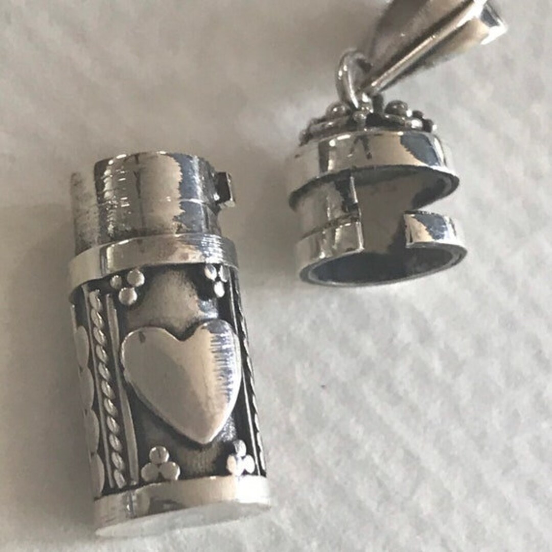 Sterling Silver Prayer Box Pendant Cylinder Small - Etsy