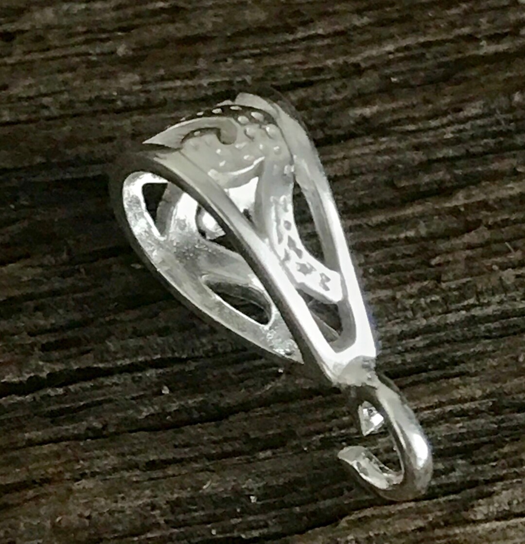 Sterling Silver Bail - Large Standard Inverted V Necklace Bail - Open ...