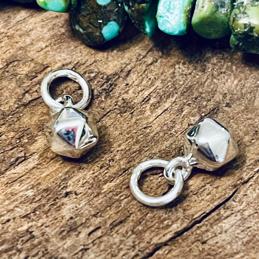 20 Sided Ball Drop Charms - Solid Sterling Silver 5mm Icosagon Brite ...