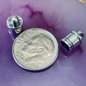 Extra LARGE - Sterling Silver End Caps - Leather Caps - 4.8mm ID Crimp ...