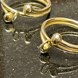 Gold Vermeil Adjustable Dangle Ring With Center Loop - Everyday - Charm ...
