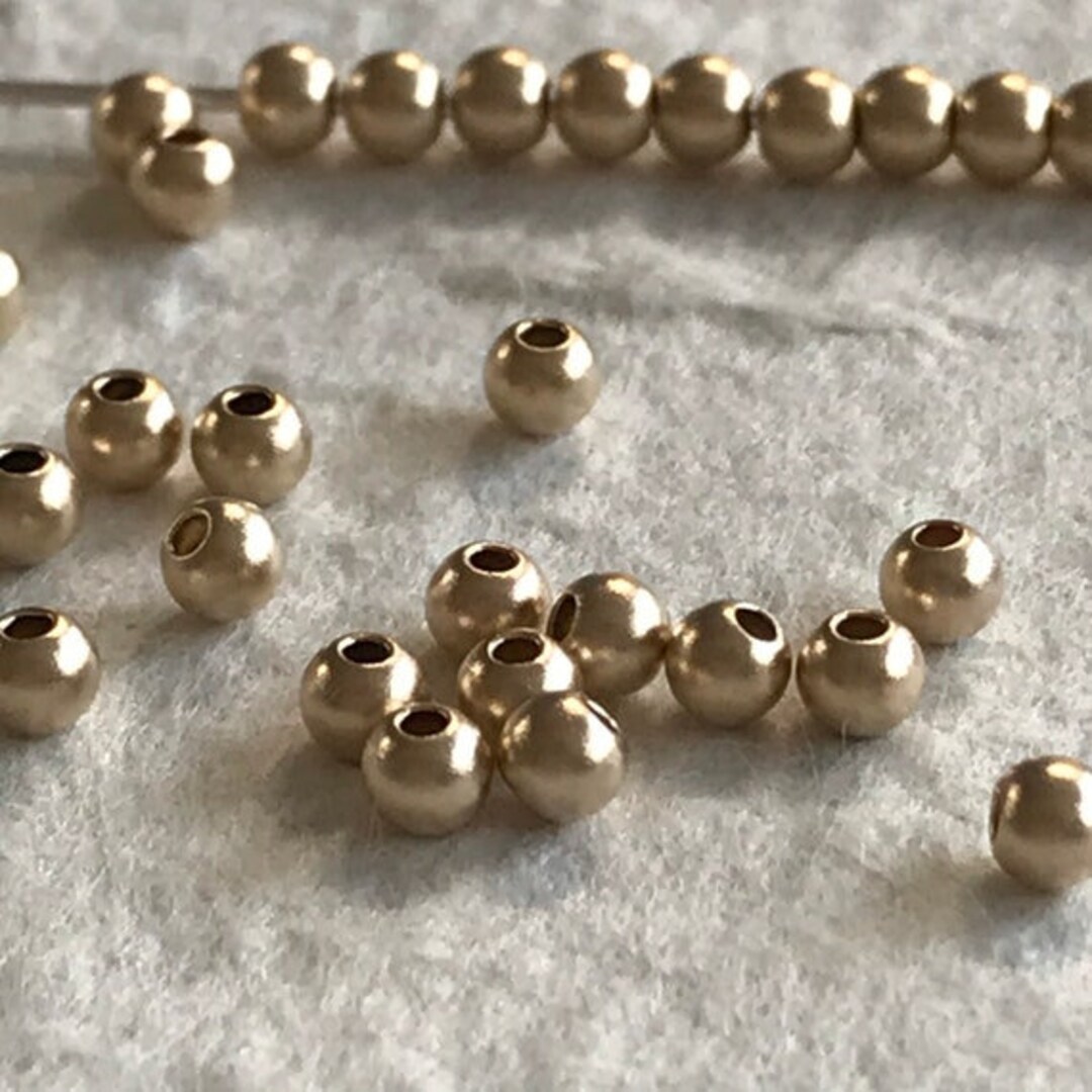 20 Soft Matte Gold Filled Round Seamless Beads - 3mm Round 14kt Gold ...