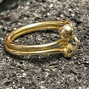 Gold Vermeil Adjustable Dangle Ring With Center Loop - Everyday - Charm ...