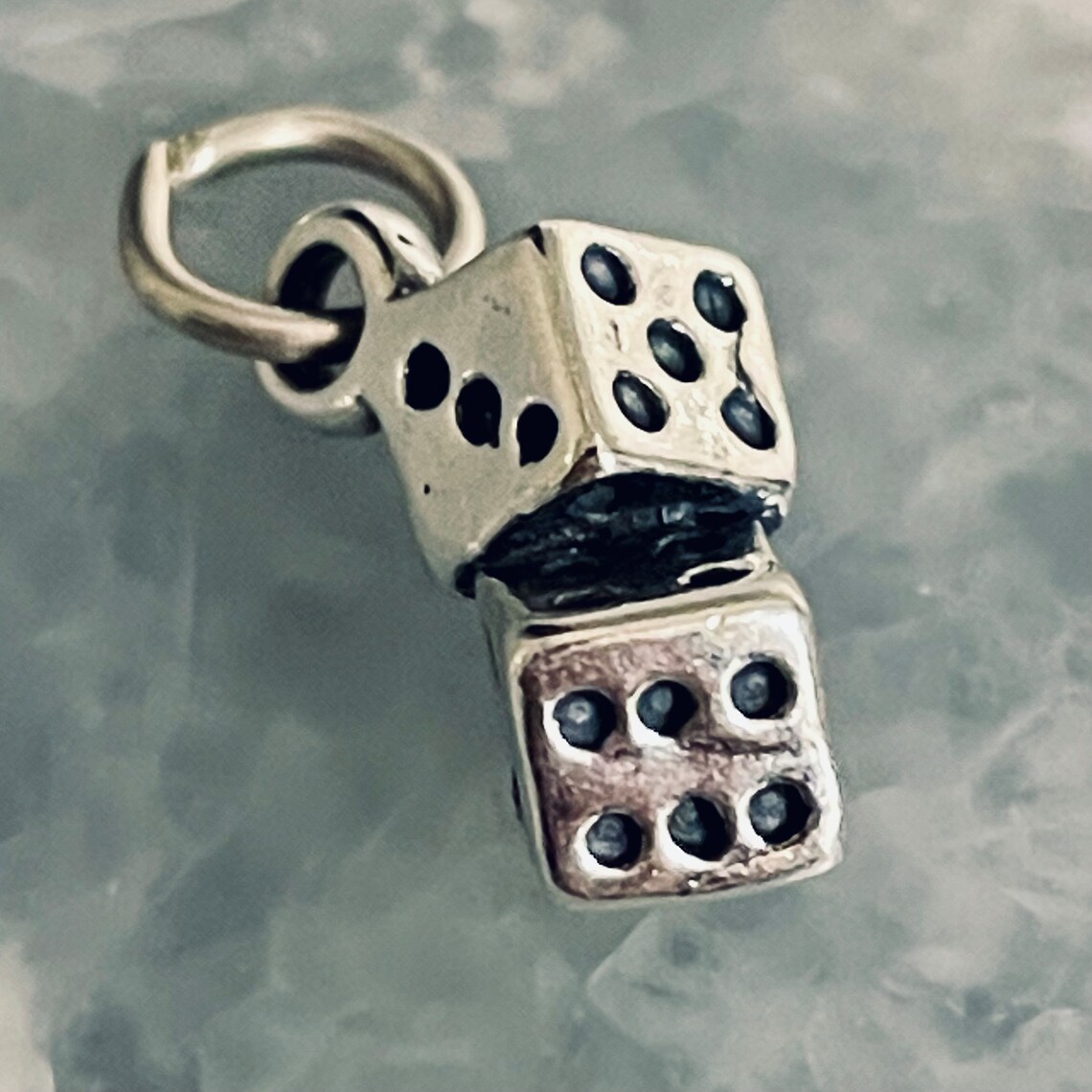 Sterling Silver Dice Charm - Shine of Chance Roll Charm or Pendant ...