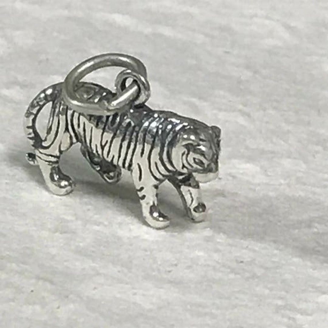 Sterling Silver Tiger Charm - 3D Mascot Tiger Lots of Details - Clemson ...