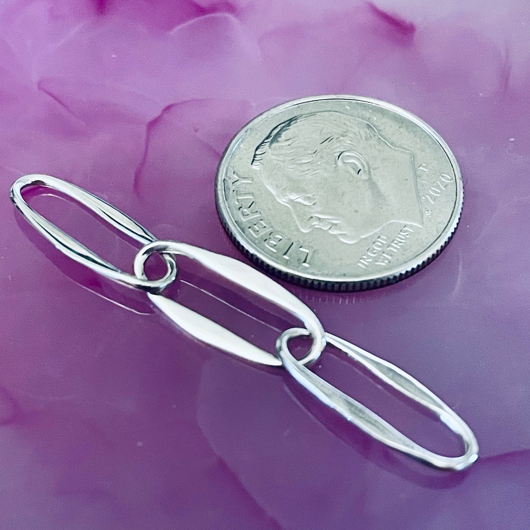 Triple Paperclip Chain Link in Shiny Sterling Silver 40.4mm Long ...