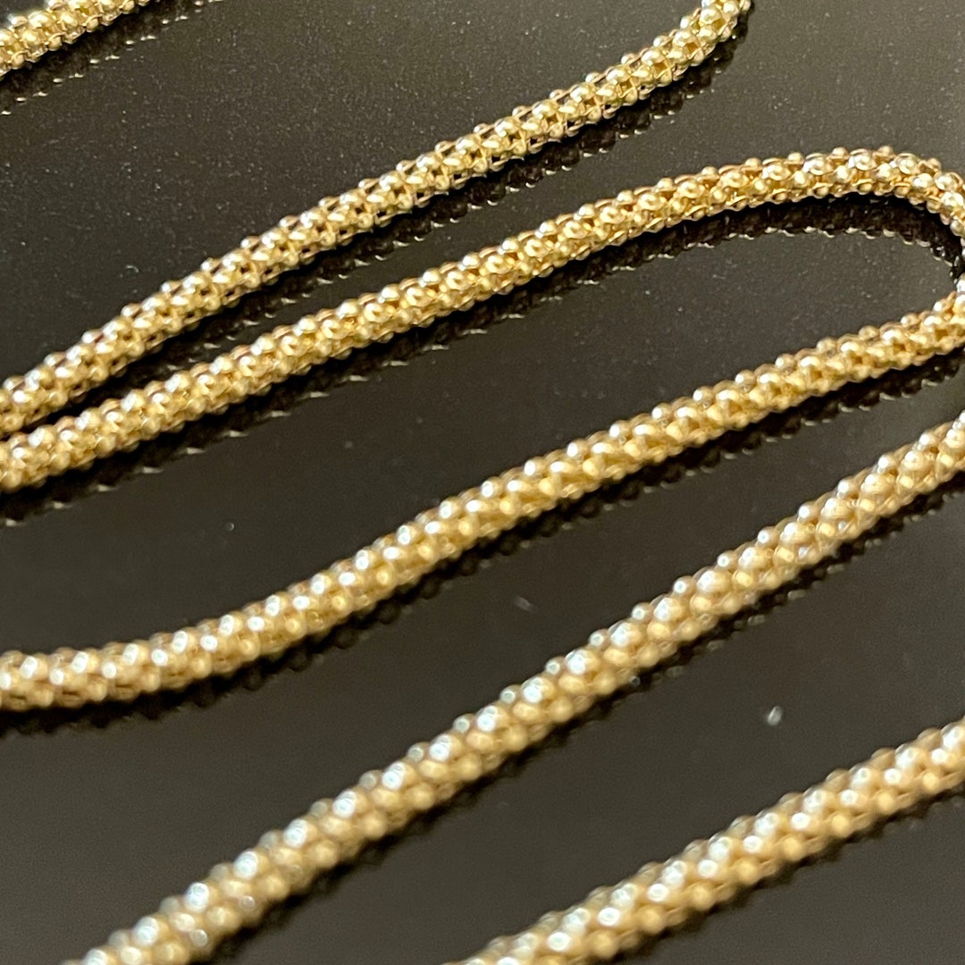 Popcorn Gold Filled Necklace Chain - 1.7mm - Ready to Wear - 16 Inch 18 ...