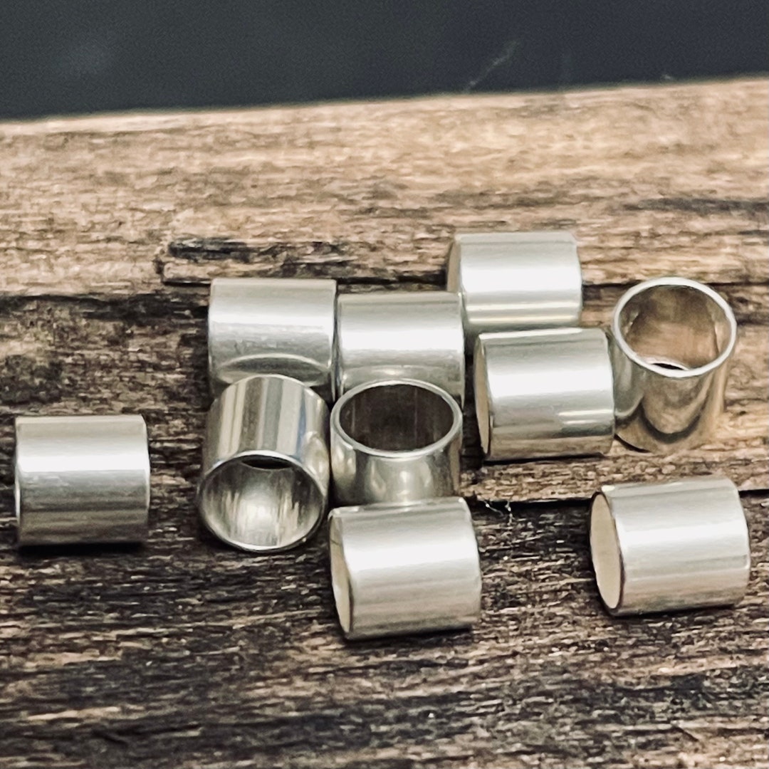 NEW Sterling Silver Crimp Tubes - 10 Crimps- 4mm X 4mm Crimp Beads - ID ...