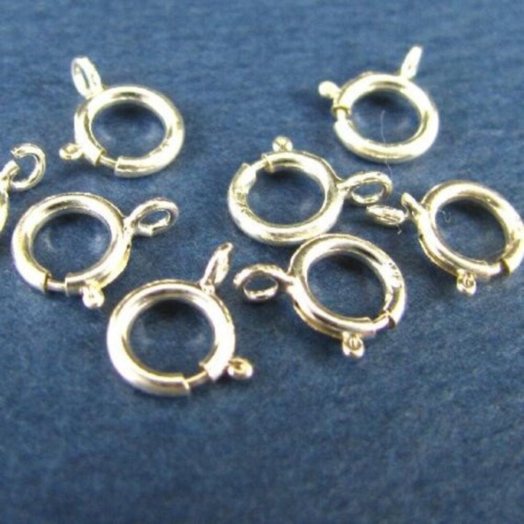 Sterling Silver Open Spring Ring Clasps - 6mm Round Jewelry Closures ...