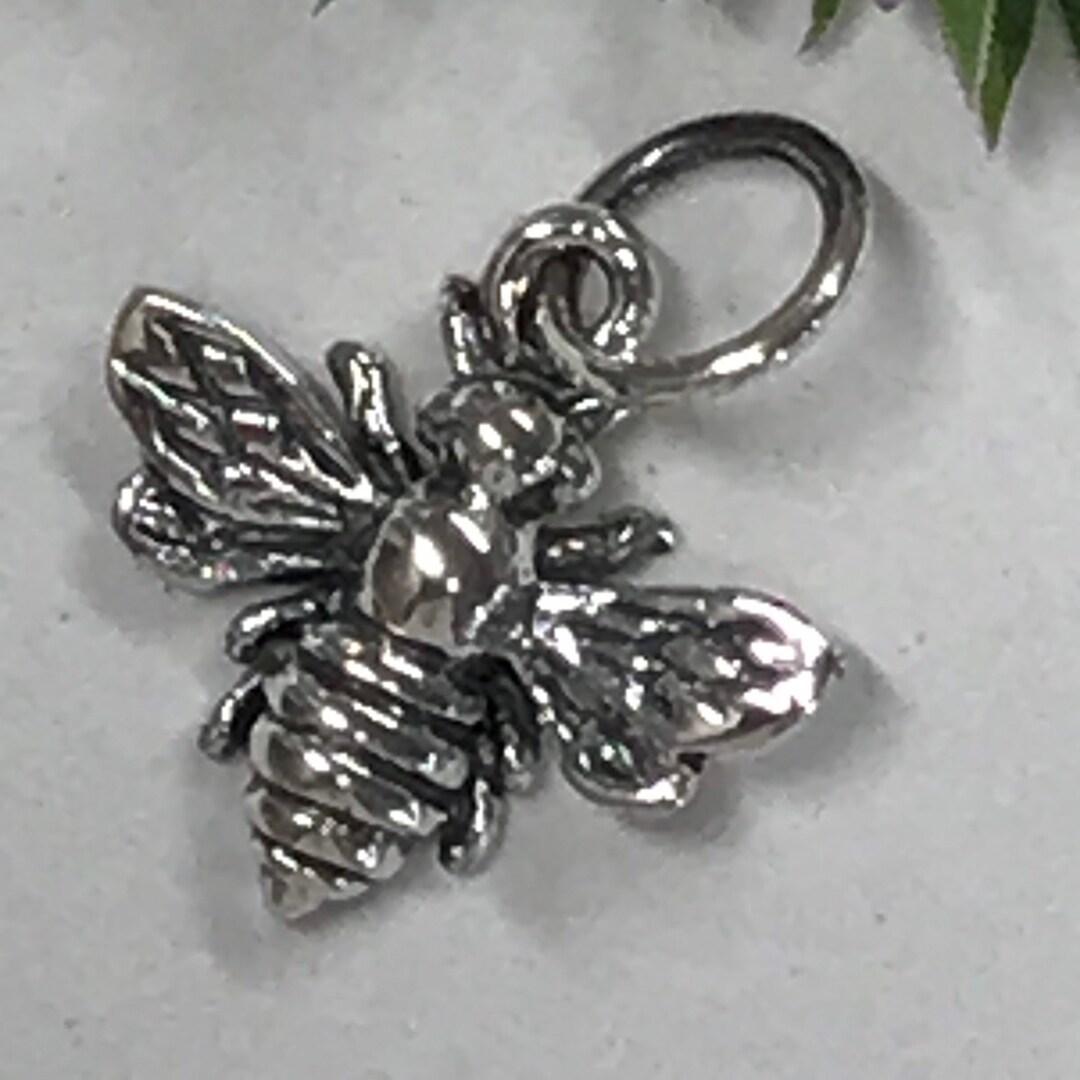 Buzz the Sweet Honey Bee in Sterling Silver - Honey Bee Charm - Pendant ...