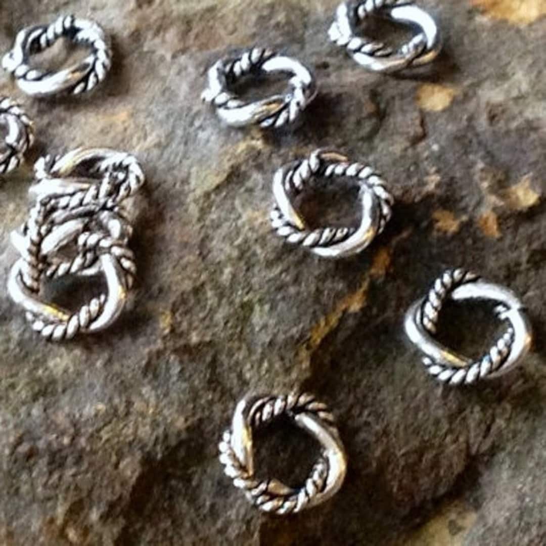 STERLING SILVER Twisted Jump Rings - 10 Pcs Doubletwisted and Oxidized ...