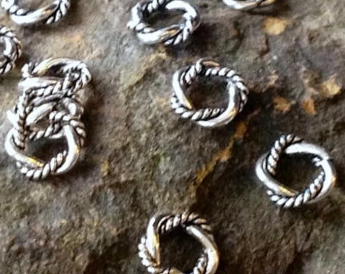 STERLING SILVER Twisted Jump Rings 10 Pcs Doubletwisted and Oxidized ...