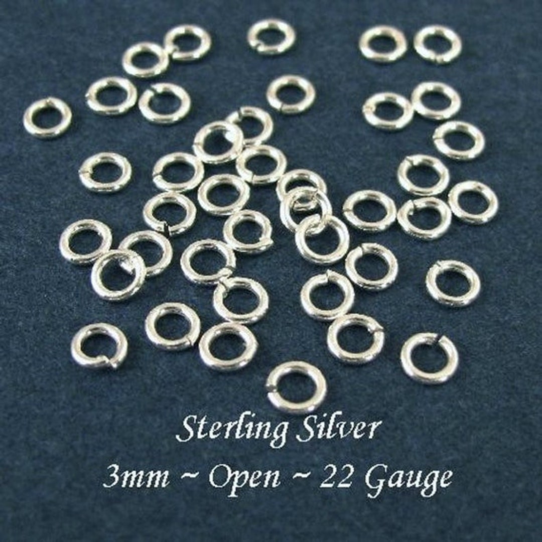 STERLING SILVER Jump Rings - 3mm - 22 Gauge - OPEN - Small Links ...
