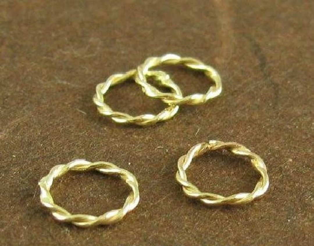 Gold Filled Twisted Jump Rings CLOSED 6.5mm Twisted Circle Links - 14kt ...